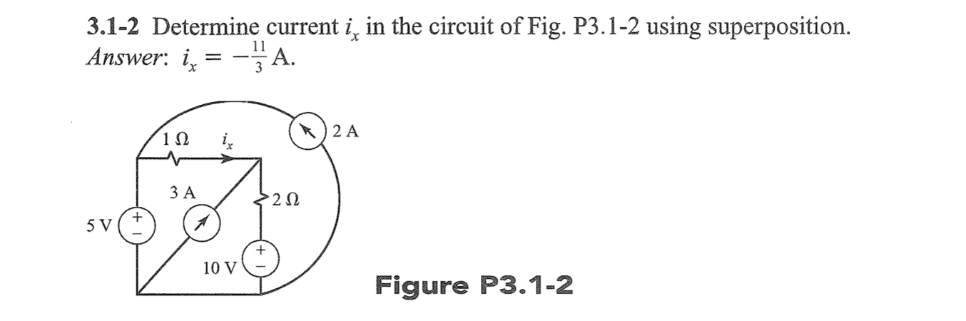 Solved 3.1-2 Determine current ix in the circuit of Fig. | Chegg.com