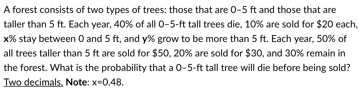 Solved A forest consists of two types of trees: those that | Chegg.com