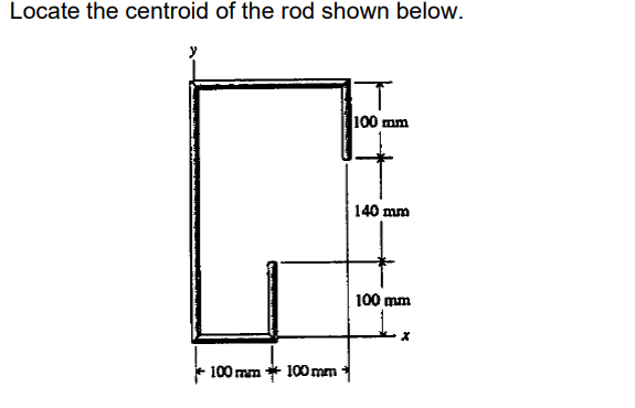 Solved Locate the centroid of the rod shown below. 100 mm | Chegg.com