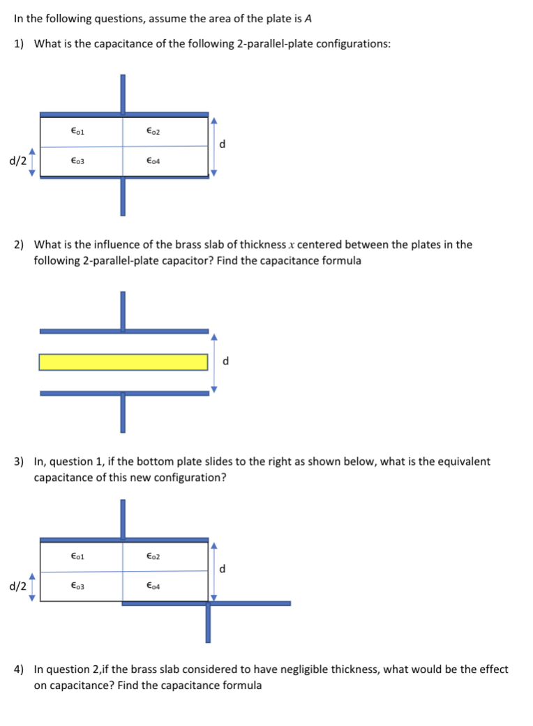 Solved In the following questions, assume the area of the | Chegg.com