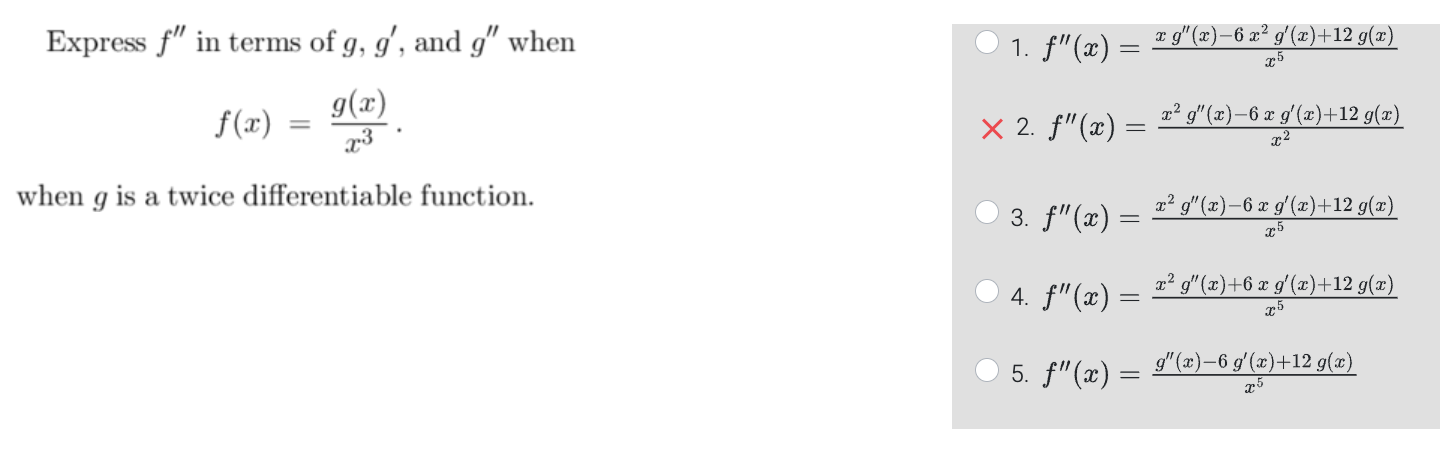 Solved Express f′′ in terms of g,g′, and g′′ when | Chegg.com