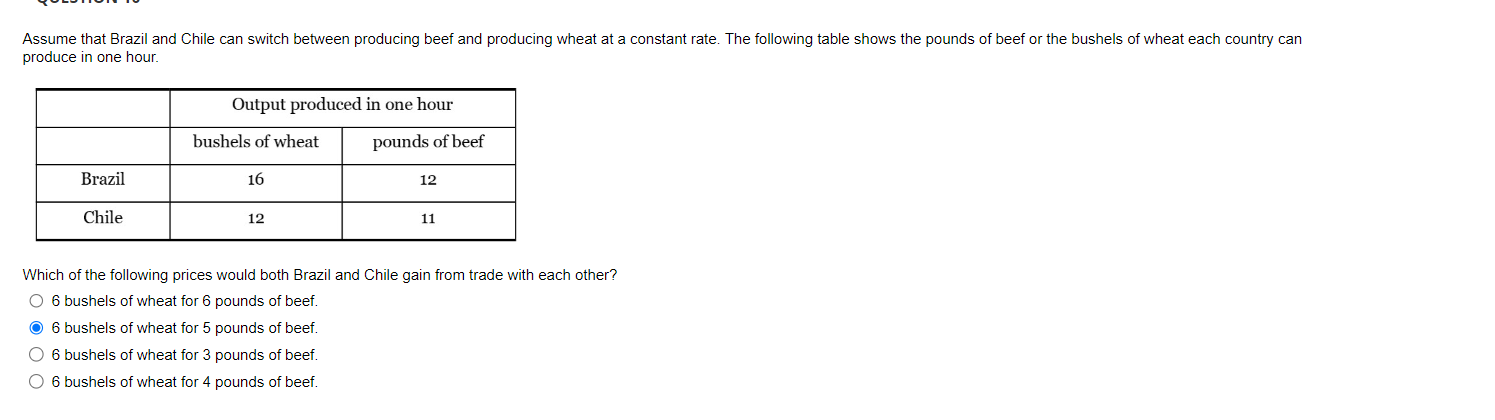 Solved Assume that Brazil and Chile can switch between | Chegg.com