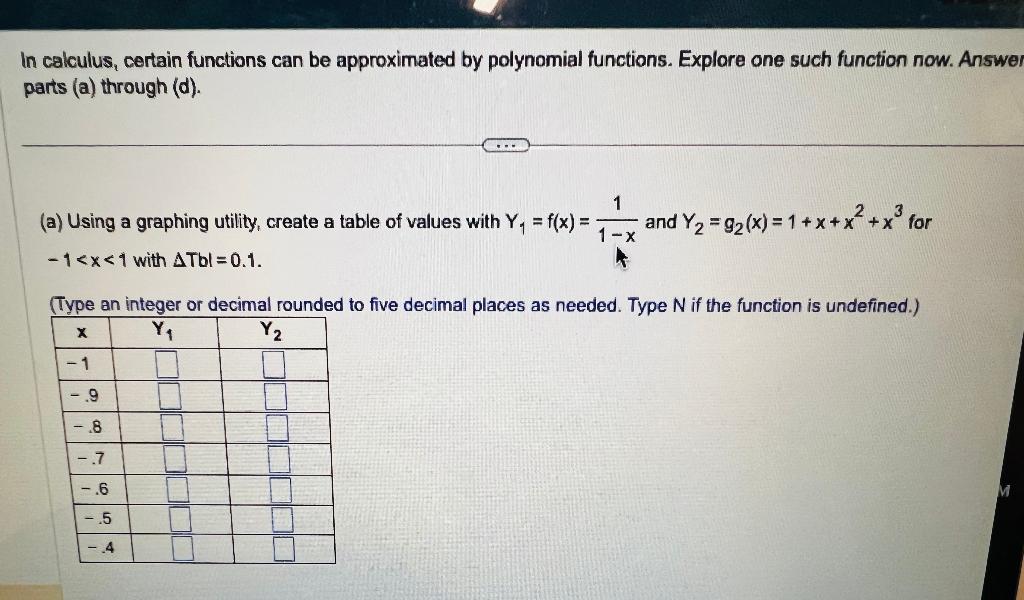 Solved In calculus, certain functions can be approximated by | Chegg.com