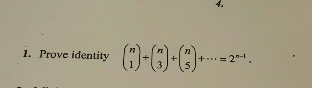 Solved 4. n-1 1. Prove identity | Chegg.com