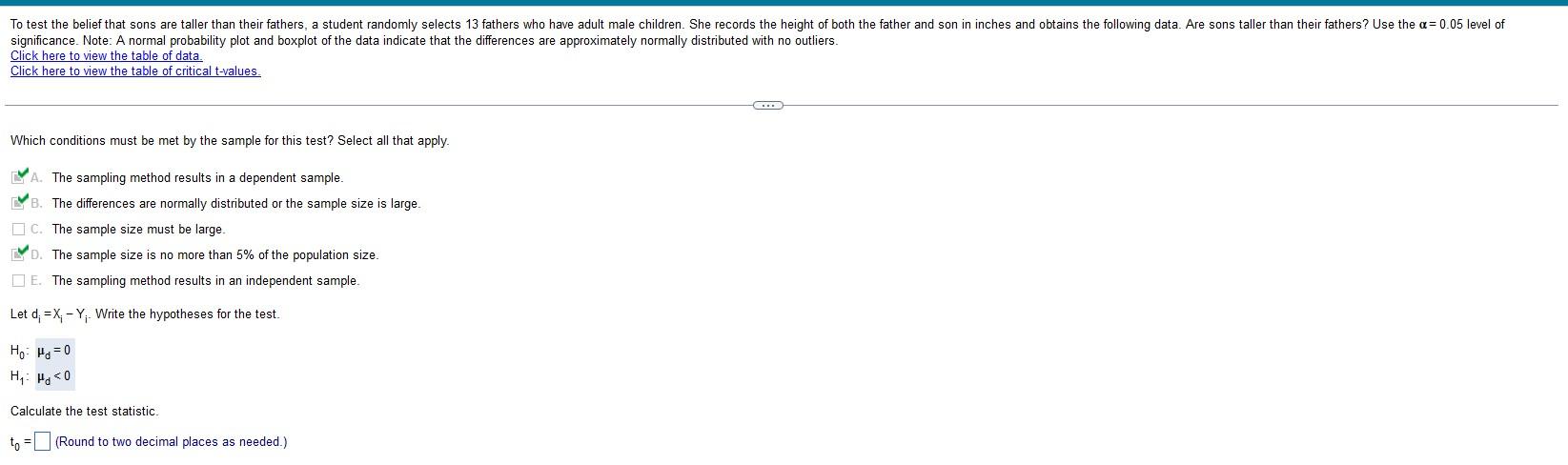 significance. Note: A normal probability plot and | Chegg.com