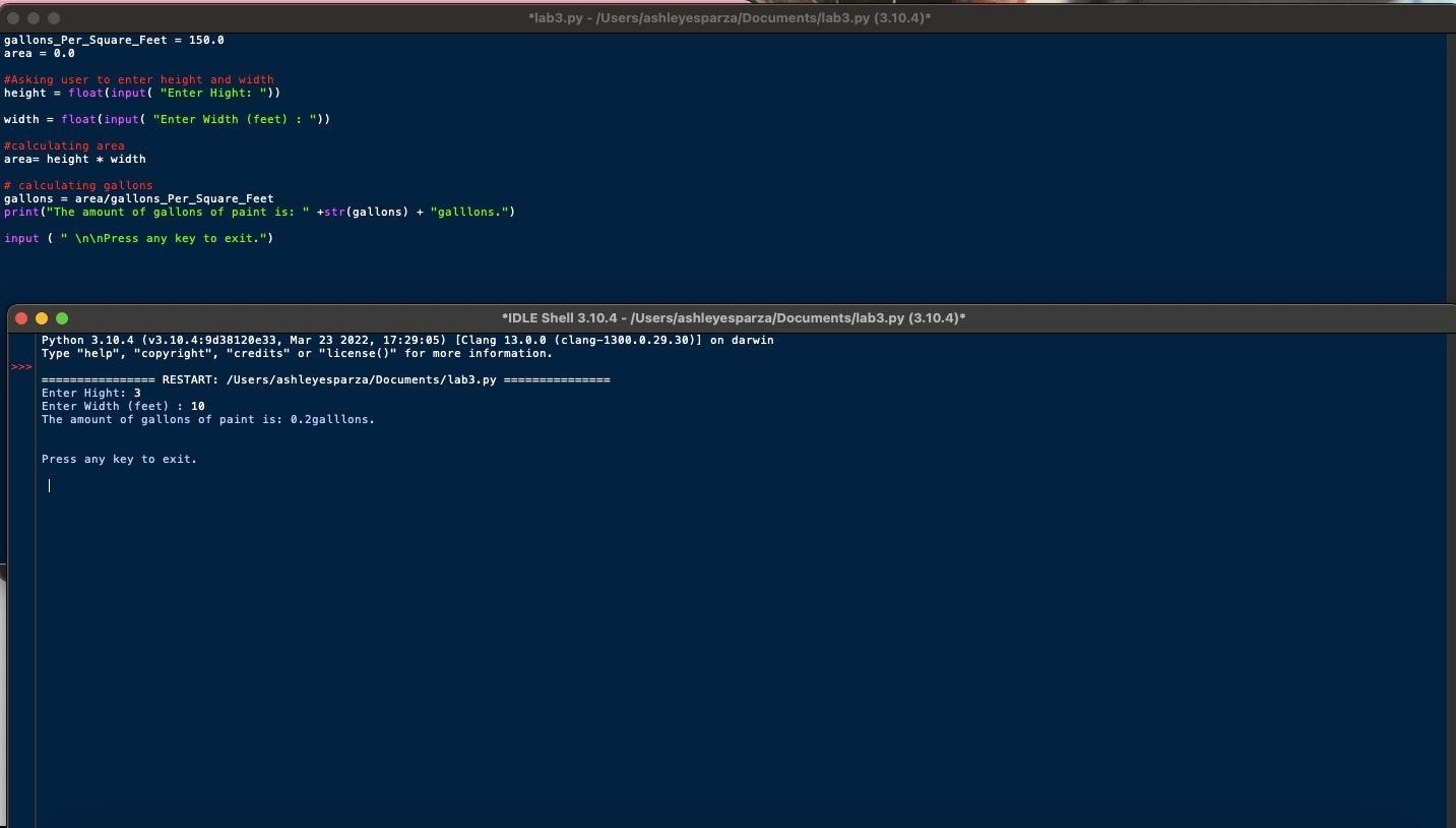 Solved "lab3.py - /Users/ashleyesparza/Documents/lab3.py | Chegg.com
