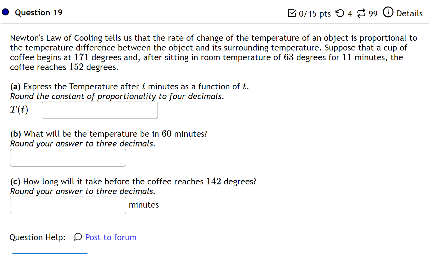 Solved Newton's Law of Cooling tells us that the rate of | Chegg.com