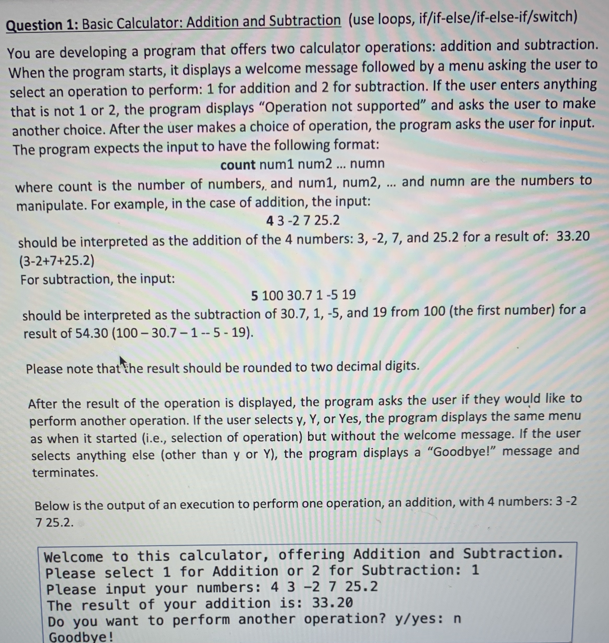 Solved You are developing a program that offers two | Chegg.com