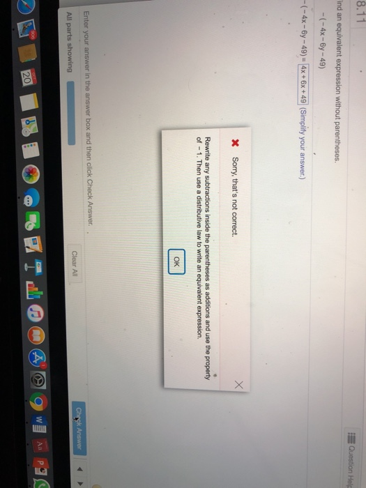 Solved 8.11 EQuestion Help ind an equivalent expression | Chegg.com