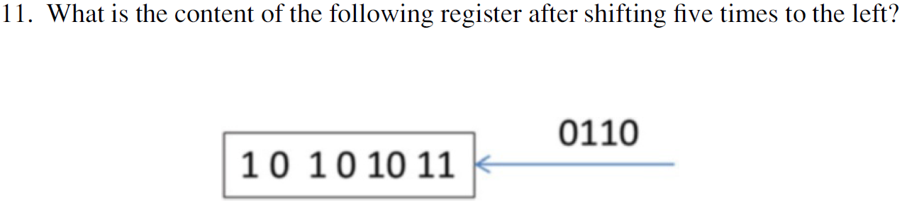 Solved 11. What is the content of the following register | Chegg.com