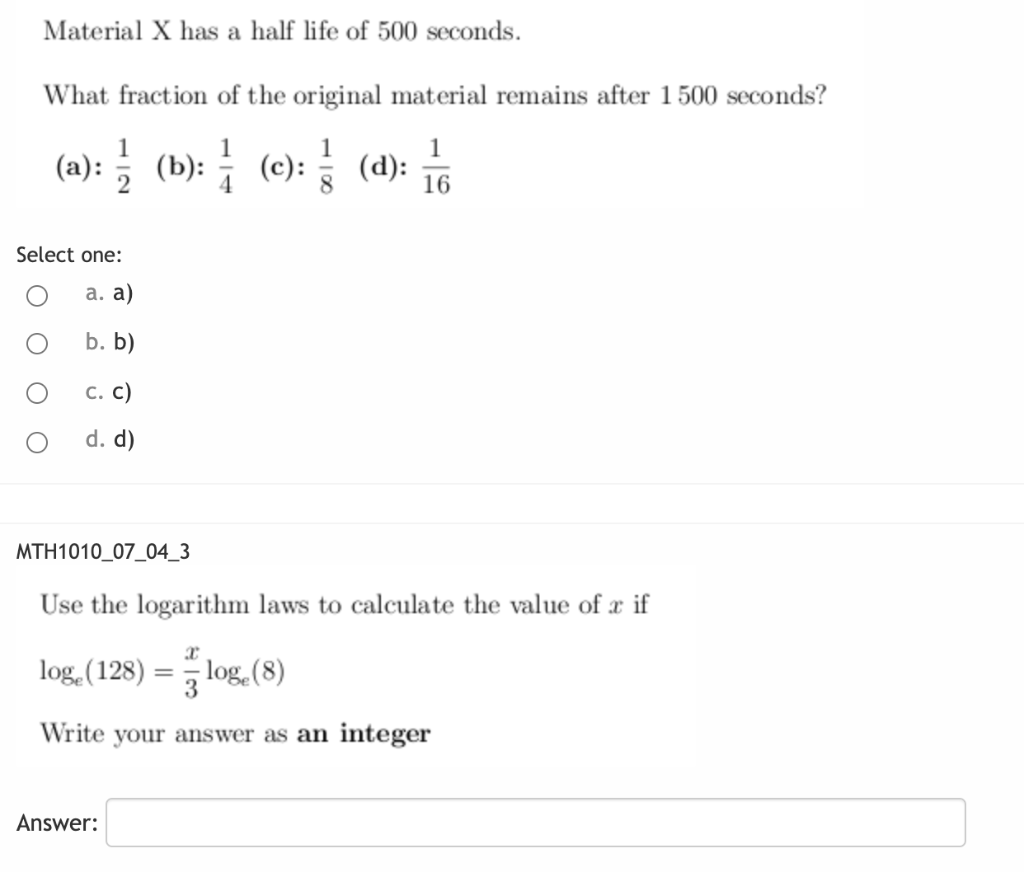 Solved Material X has a half life of 500 seconds. What | Chegg.com