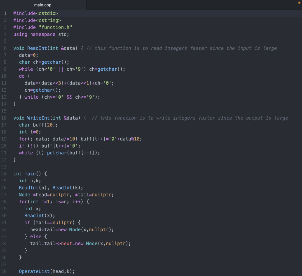 Solved Task D. You are given a linked list and a number k. | Chegg.com