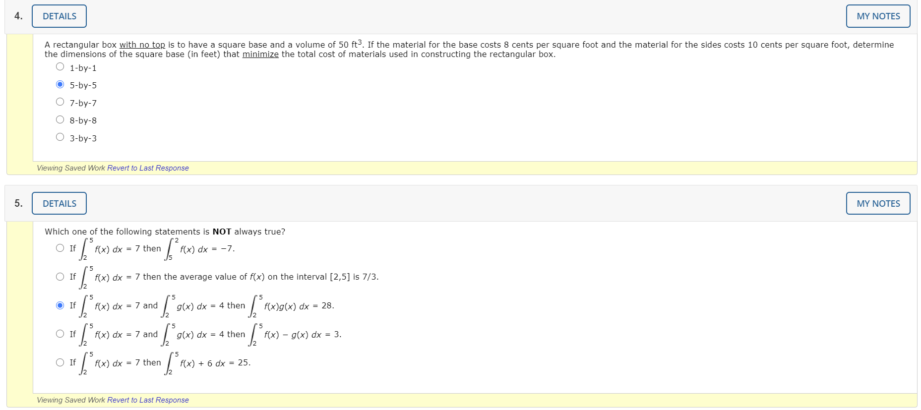 Solved 4. DETAILS MY NOTES A rectangular box with no top is | Chegg.com