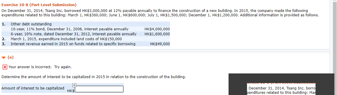 Solved Exercise 10-8 (Part Level Submission) On December 31, | Chegg.com