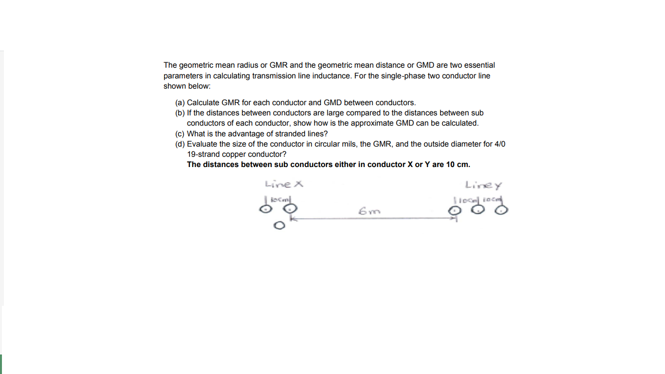 Solved The geometric mean radius or GMR and the geometric | Chegg.com