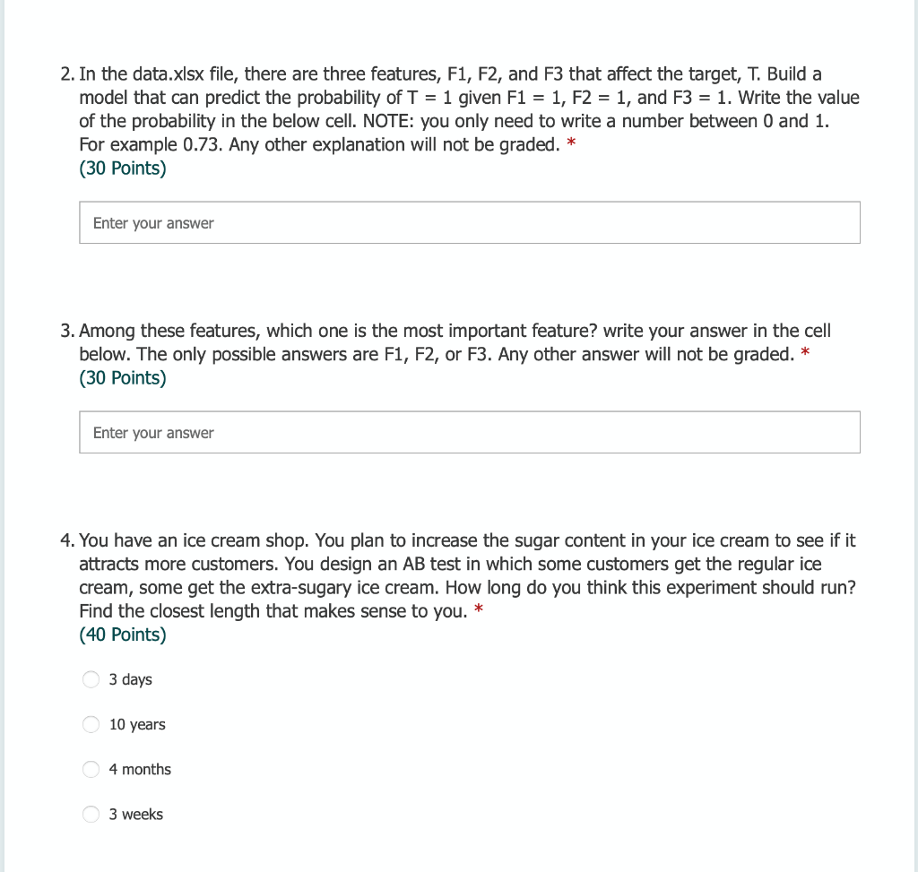 2. In the data.xlsx file, there are three features, | Chegg.com