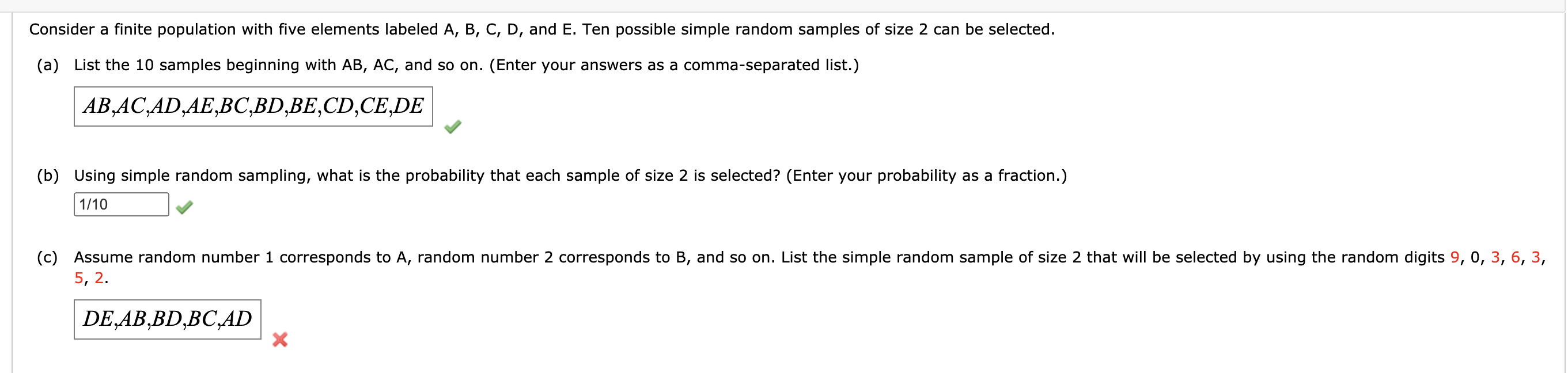 Solved Consider a finite population with five elements | Chegg.com