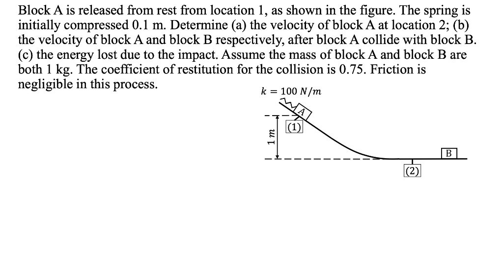 Solved Block A is released from rest from location 1 , as | Chegg.com