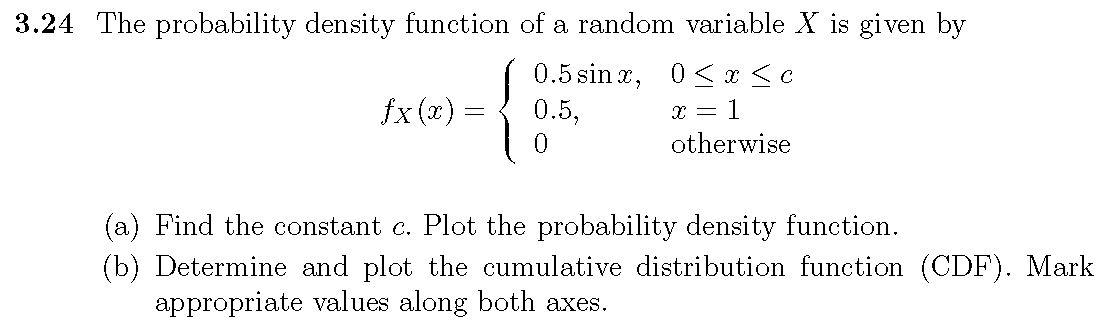 Solved 3.24 The probability density function of a random | Chegg.com