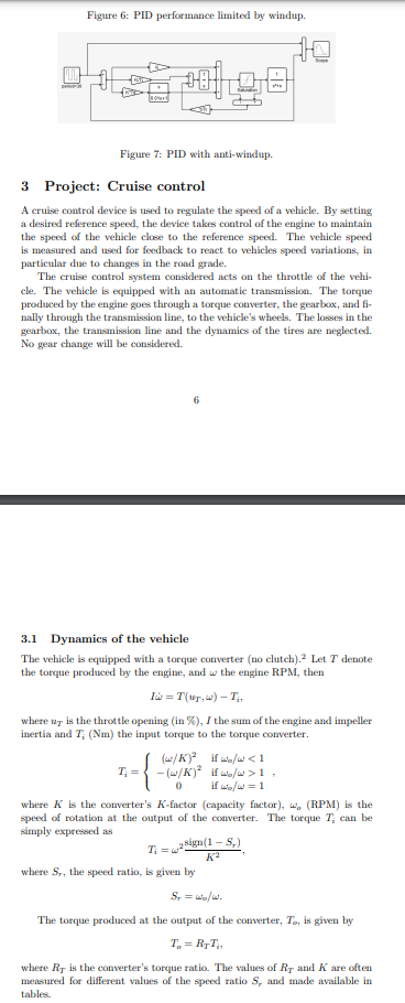 Cruise control: PID implementation Activate | Chegg.com