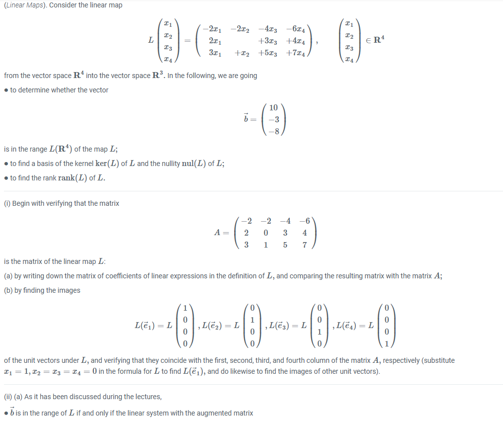 (Linear Maps). Consider the linear map | Chegg.com