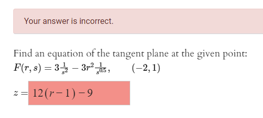 Solved find an equation of the tangent plane at the given | Chegg.com