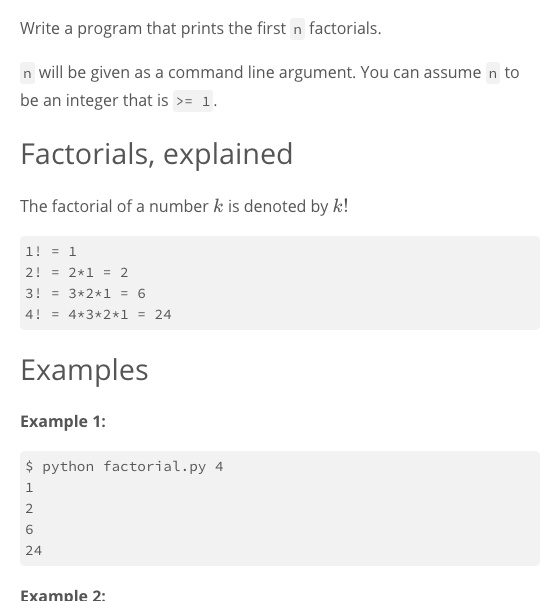 Solved Write A Program That Prints The First N Factorials N 