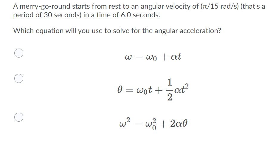 Solved A merry-go-round starts from rest to an angular | Chegg.com