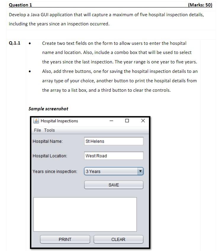 Solved Develop a Java GUI application that will capture a | Chegg.com
