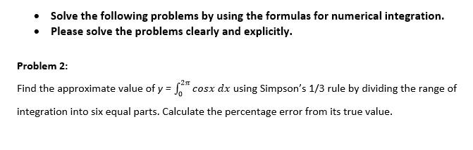 Solved • Solve the following problems by using the formulas | Chegg.com