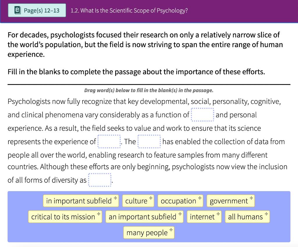 Solved 1.2. What Is the Scientific Scope of Psychology? For | Chegg.com