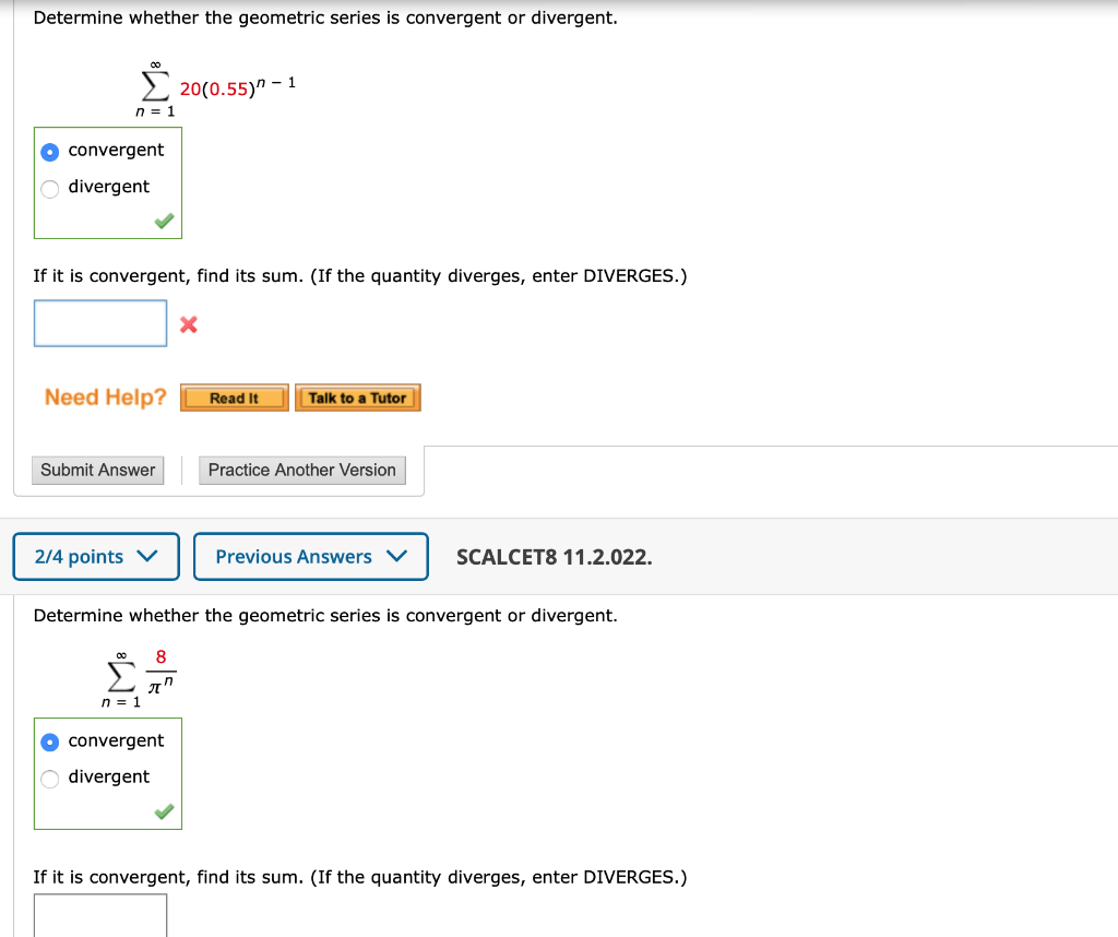 Solved Determine whether the geometric series is convergent | Chegg.com