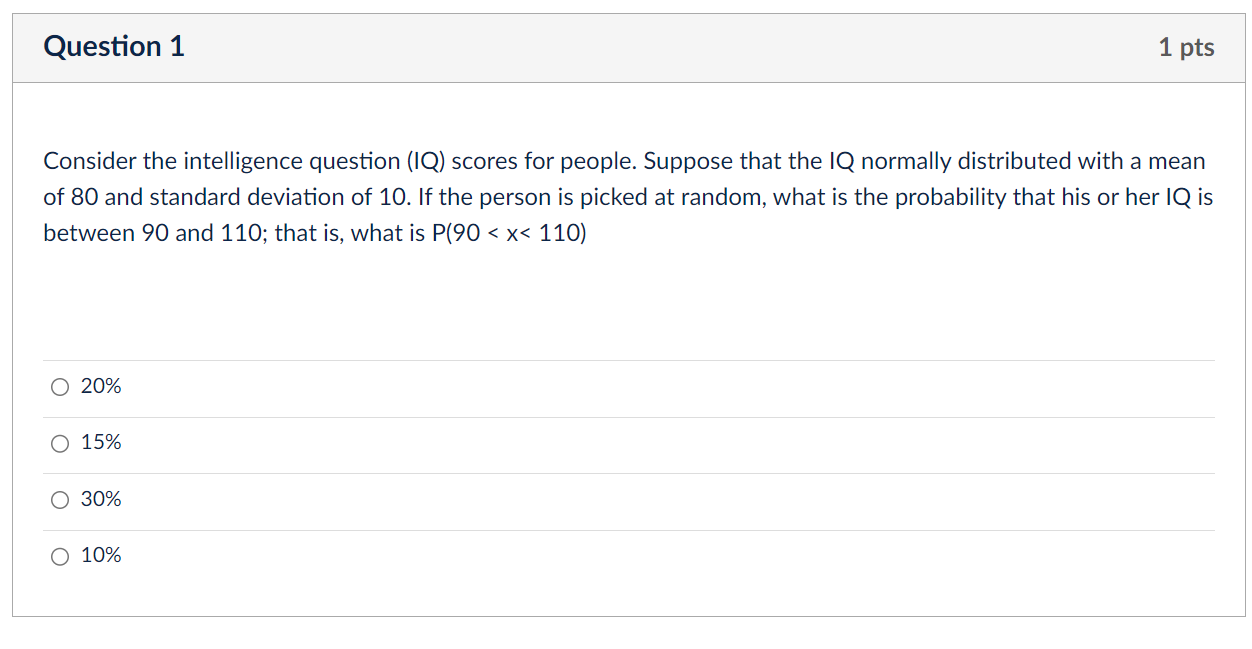 Solved Consider the intelligence question (IQ) scores for | Chegg.com