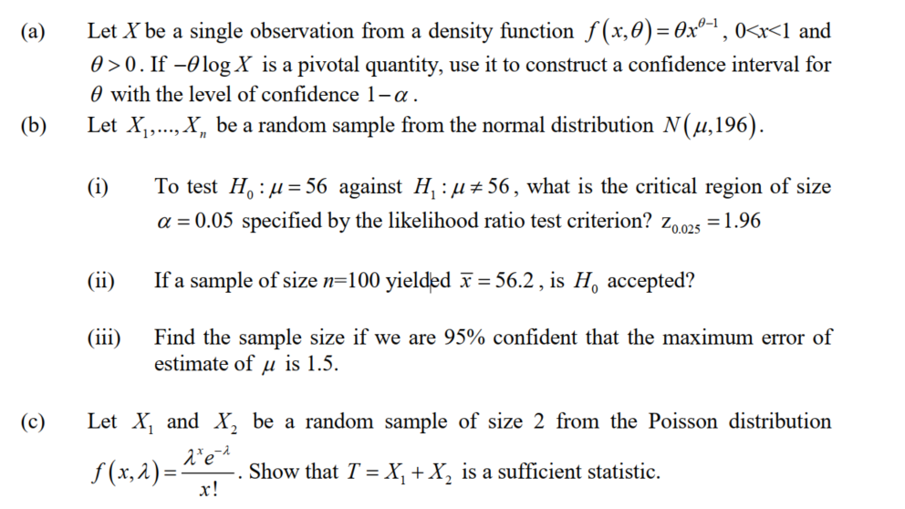 Solved (a) Let X be a single observation from a density | Chegg.com