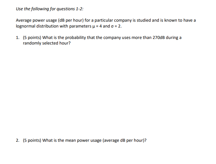 Solved Use the following for questions 1-2: Average power | Chegg.com