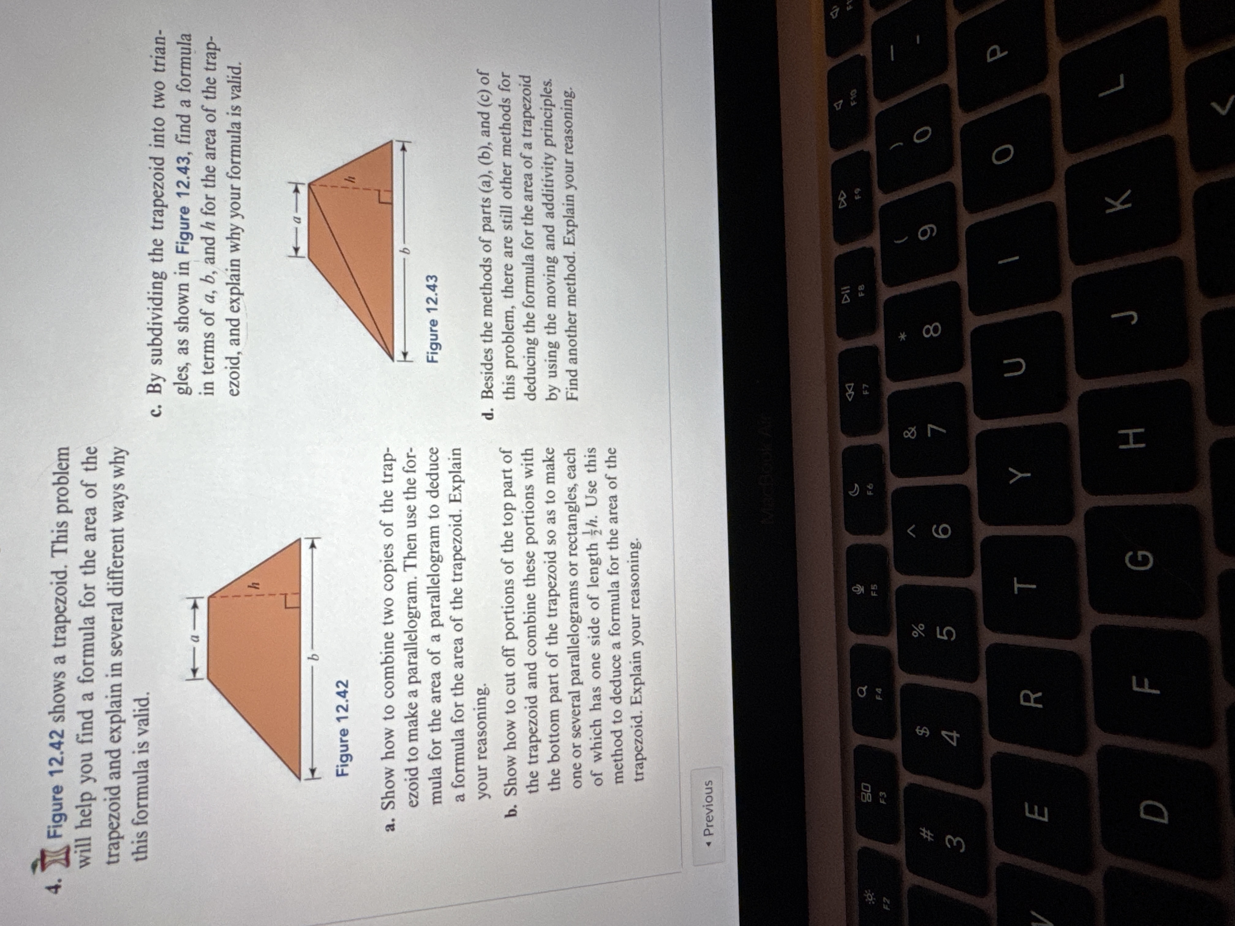 Solved by an EXPERT 4. ﻿Figure 12.42 ﻿shows a trapezoid. This problem ...
