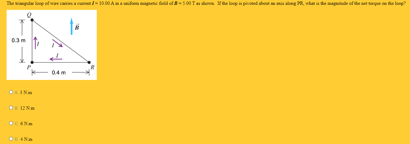 Solved The triangular loop of wire carries a current I = | Chegg.com