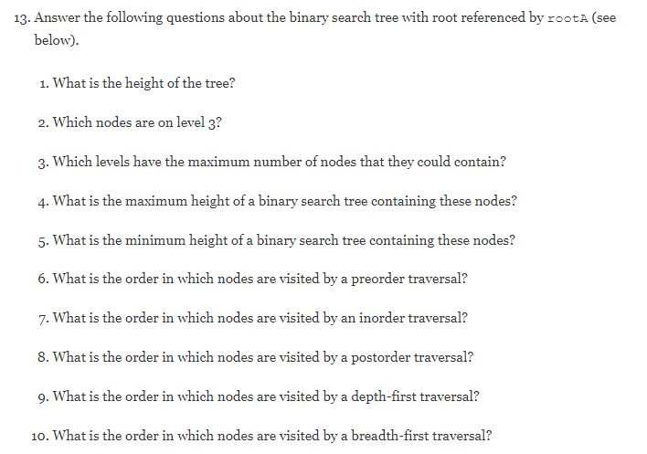 Solved 13. Answer the following questions about the binary | Chegg.com