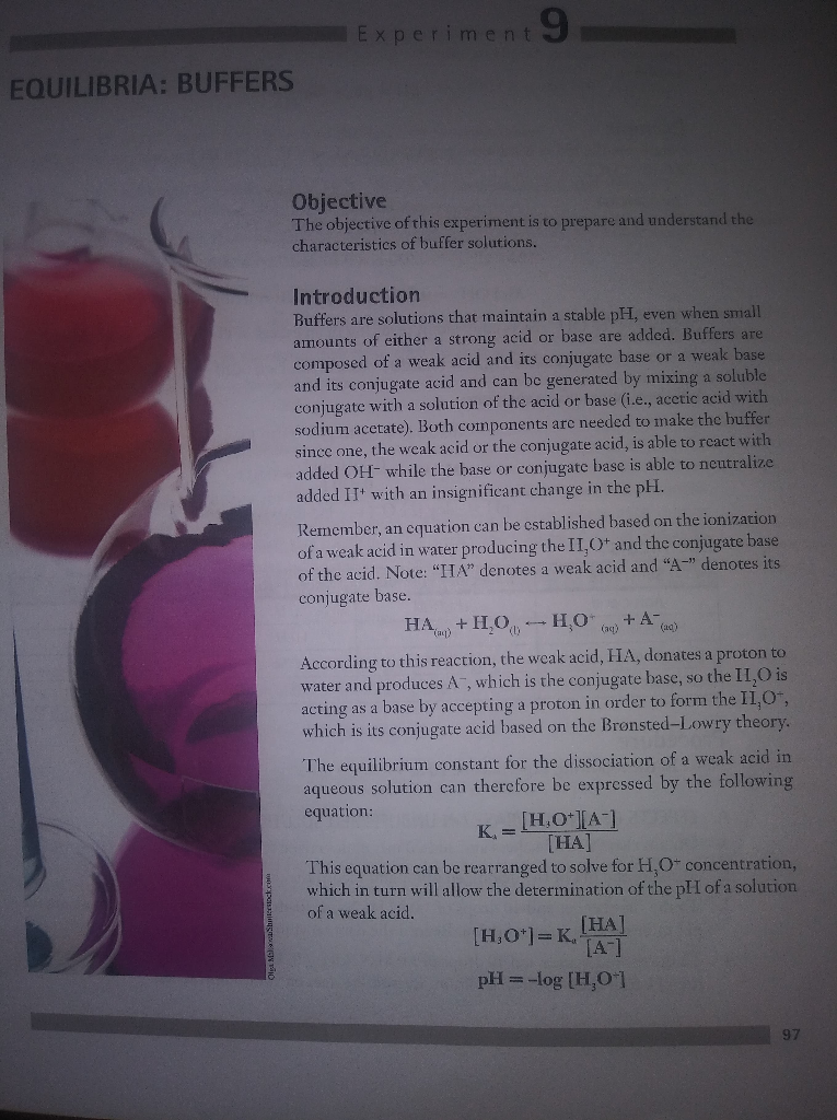 Pre-Laboratory Questions Calculate the pH of each of | Chegg.com