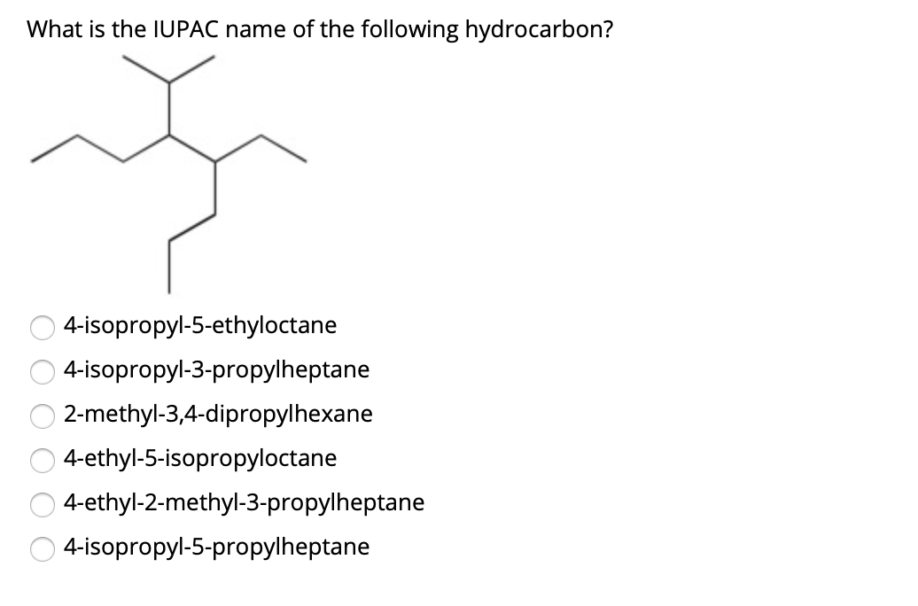 Solved What is the IUPAC name of the following hydrocarbon? | Chegg.com