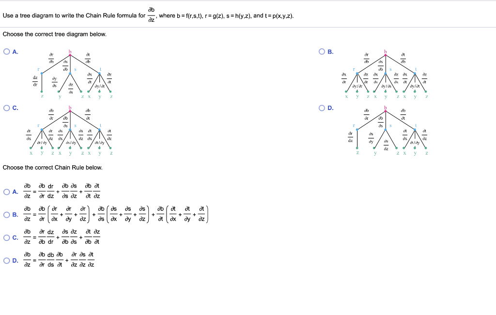 Solved dy Use a tree diagram to write the Chain Rule formula | Chegg.com