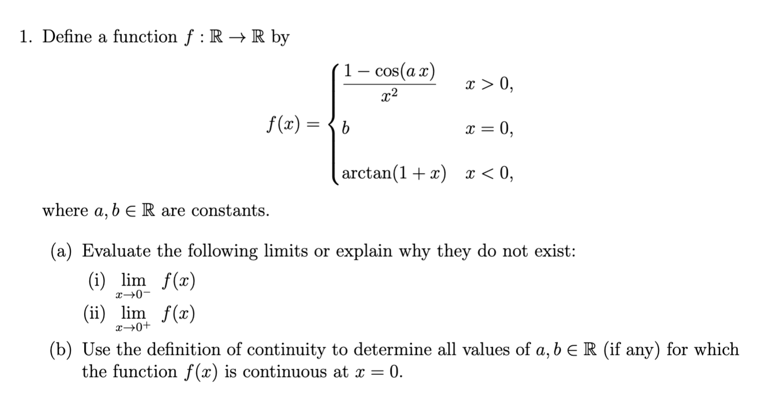 Solved 1. Define a function \\( f: \\mathbb{R} \\rightarrow | Chegg.com