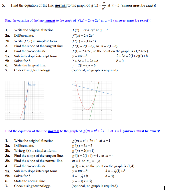 Solved 5. Find the equation of the line normal to the graph | Chegg.com