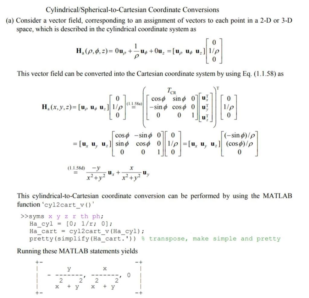 Solved Cylindrical/Spherical-to-Cartesian Coordinate | Chegg.com