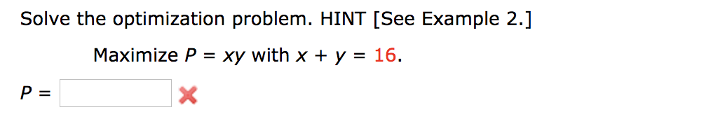 Solved Solve The Optimization Problem Hint See Example 2