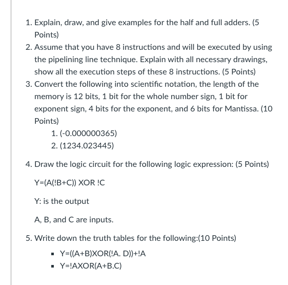 1. Explain, draw, and give examples for the half and | Chegg.com