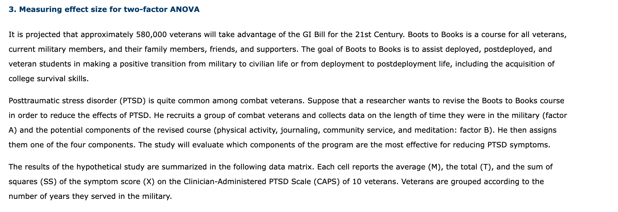 Solved 3. Measuring effect size for two-factor ANOVA It is | Chegg.com