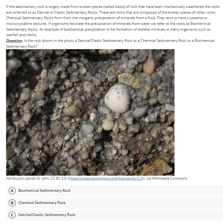 Solved If the sedimentary rock is largely made from broken | Chegg.com