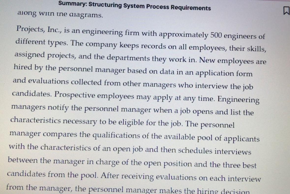 Solved Summary: Structuring System Process Requirements | Chegg.com