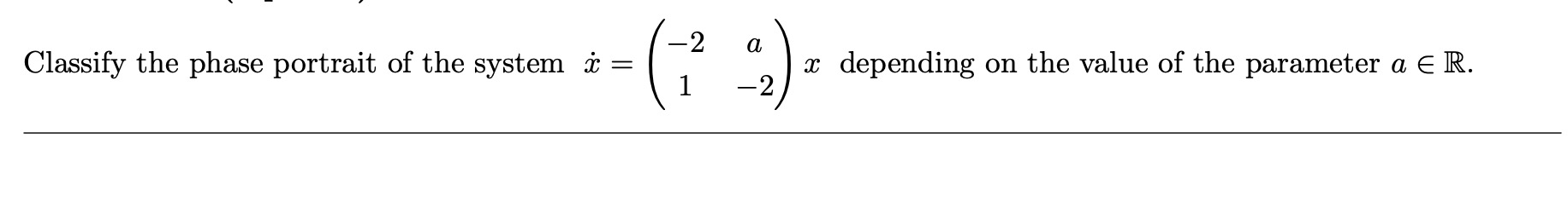 Solved Classify the phase portrait of the system | Chegg.com